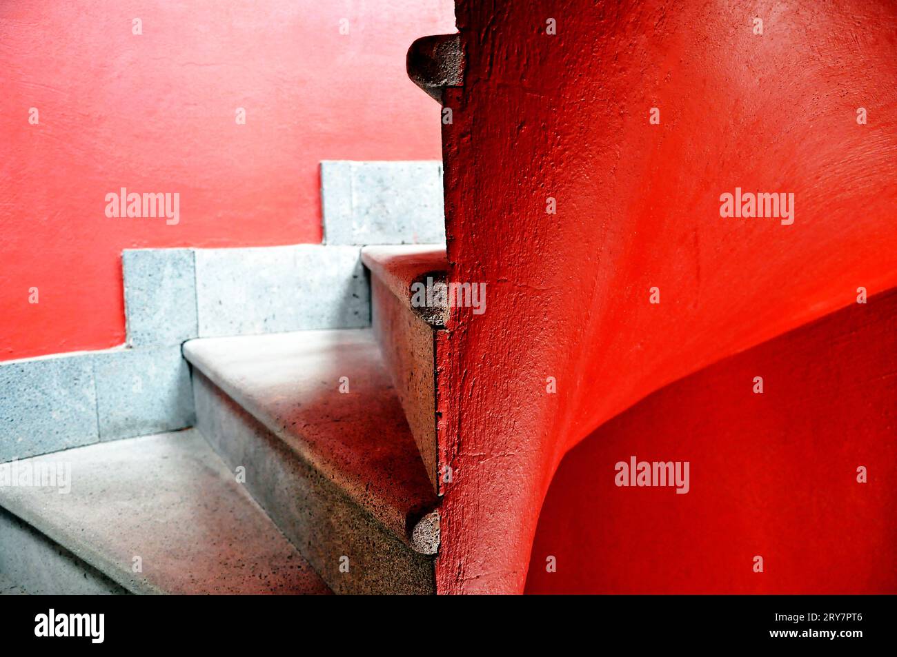 Red spiral staircase Stock Photo - Alamy