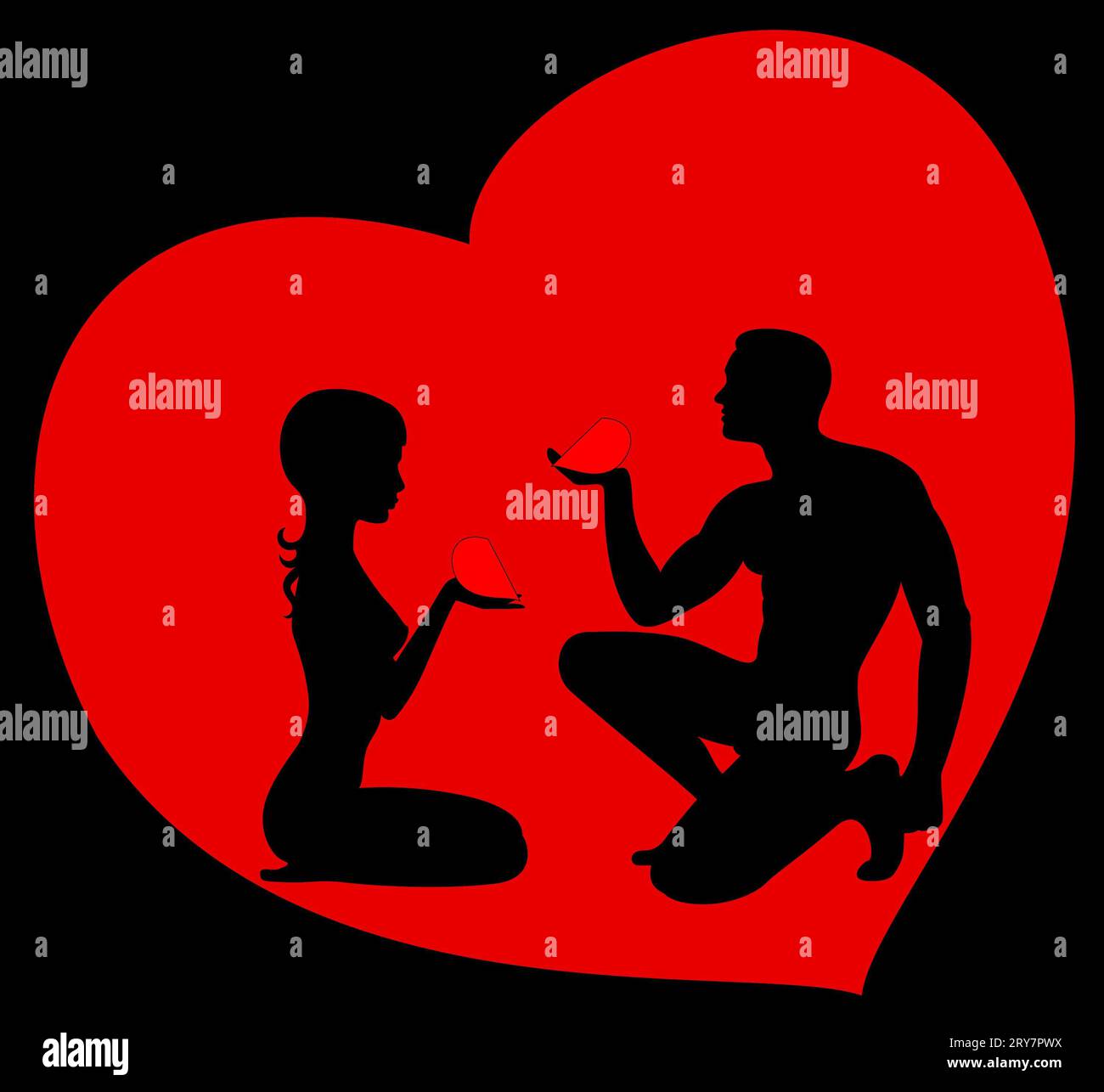 Lovers silhouettes hi-res stock photography and images - Alamy