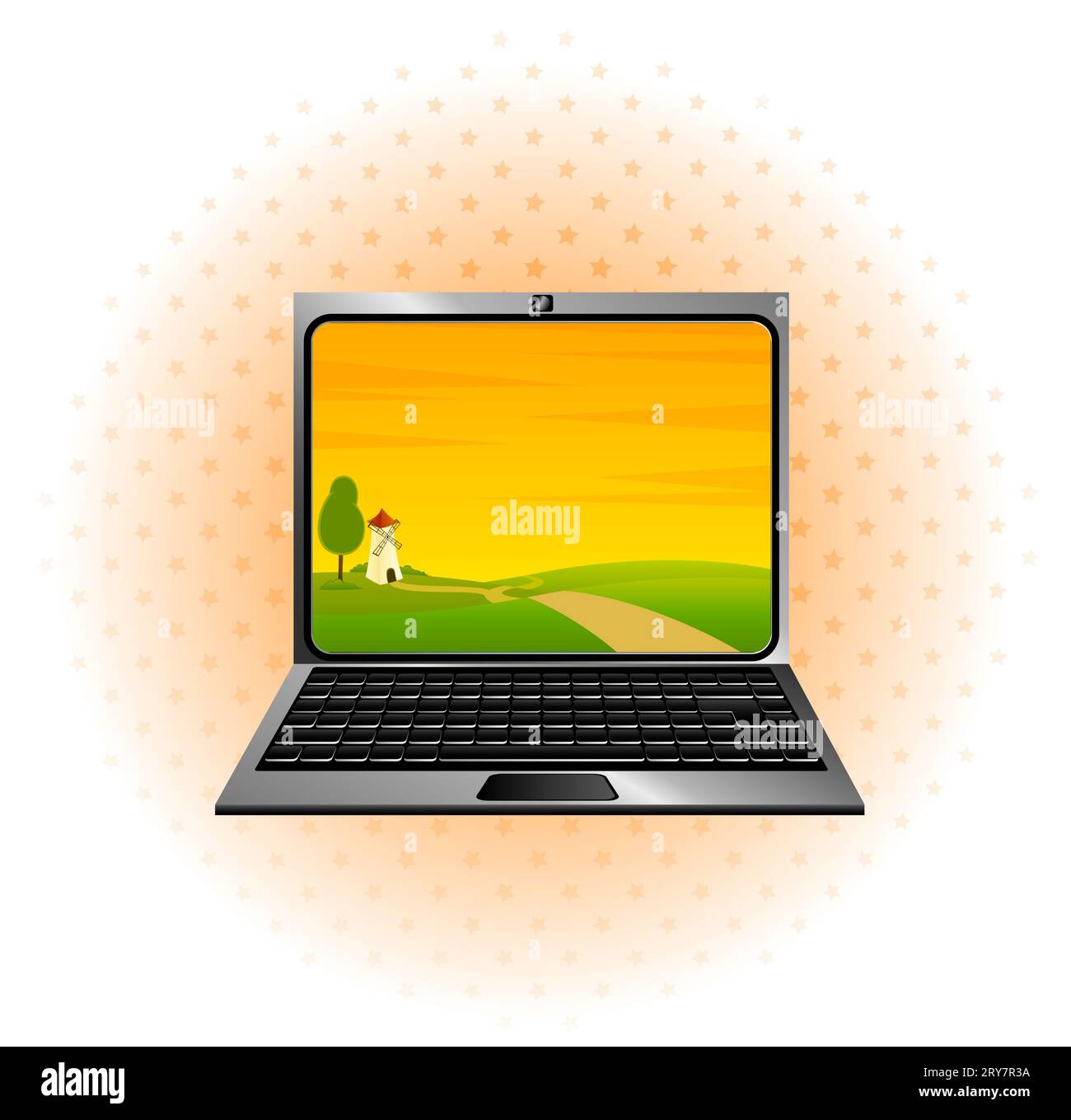 Laptop icon with Landscape Stock Photo - Alamy