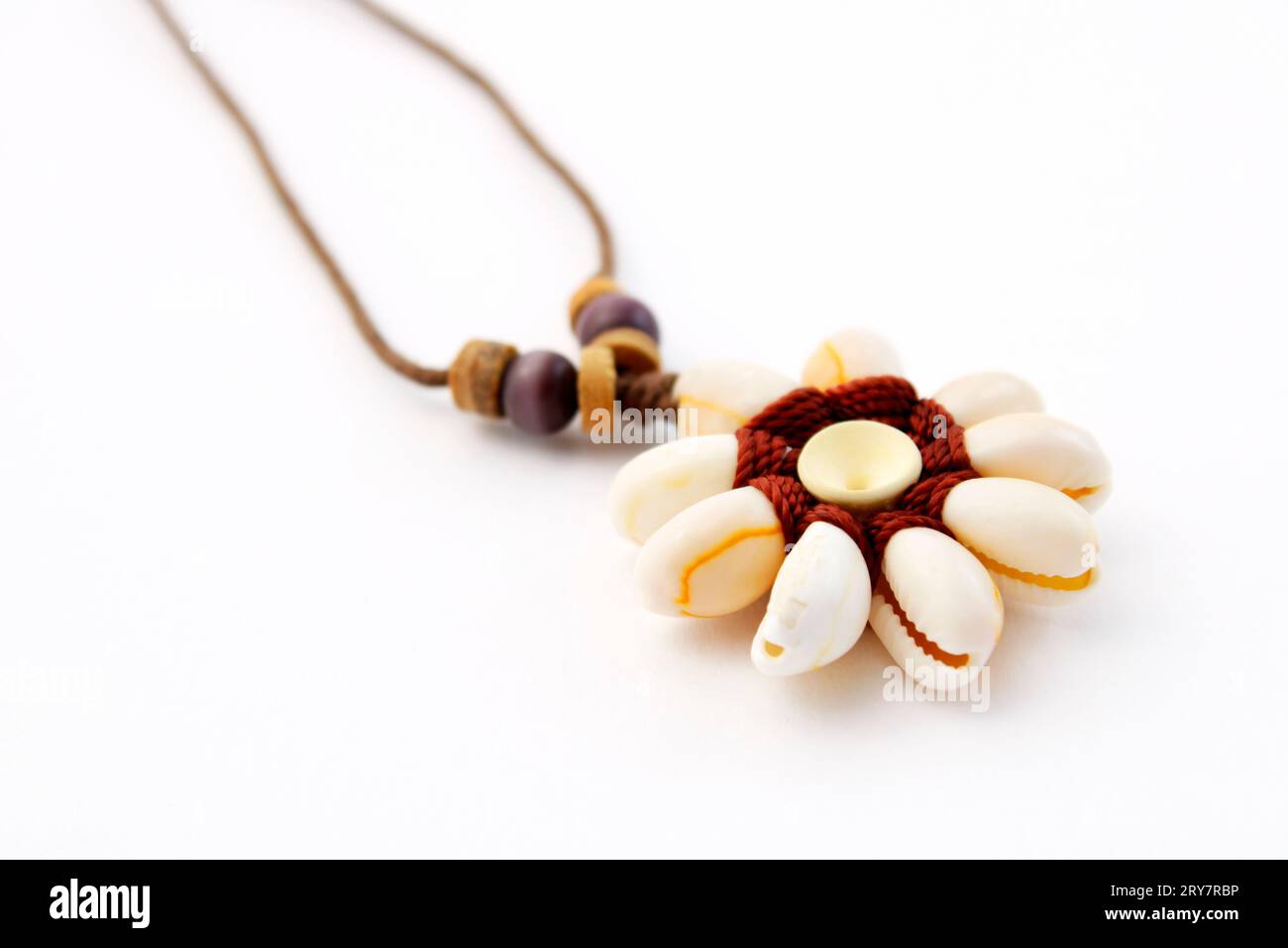 Necklace made with snails, string and wooden beads, crafts from Easter ...
