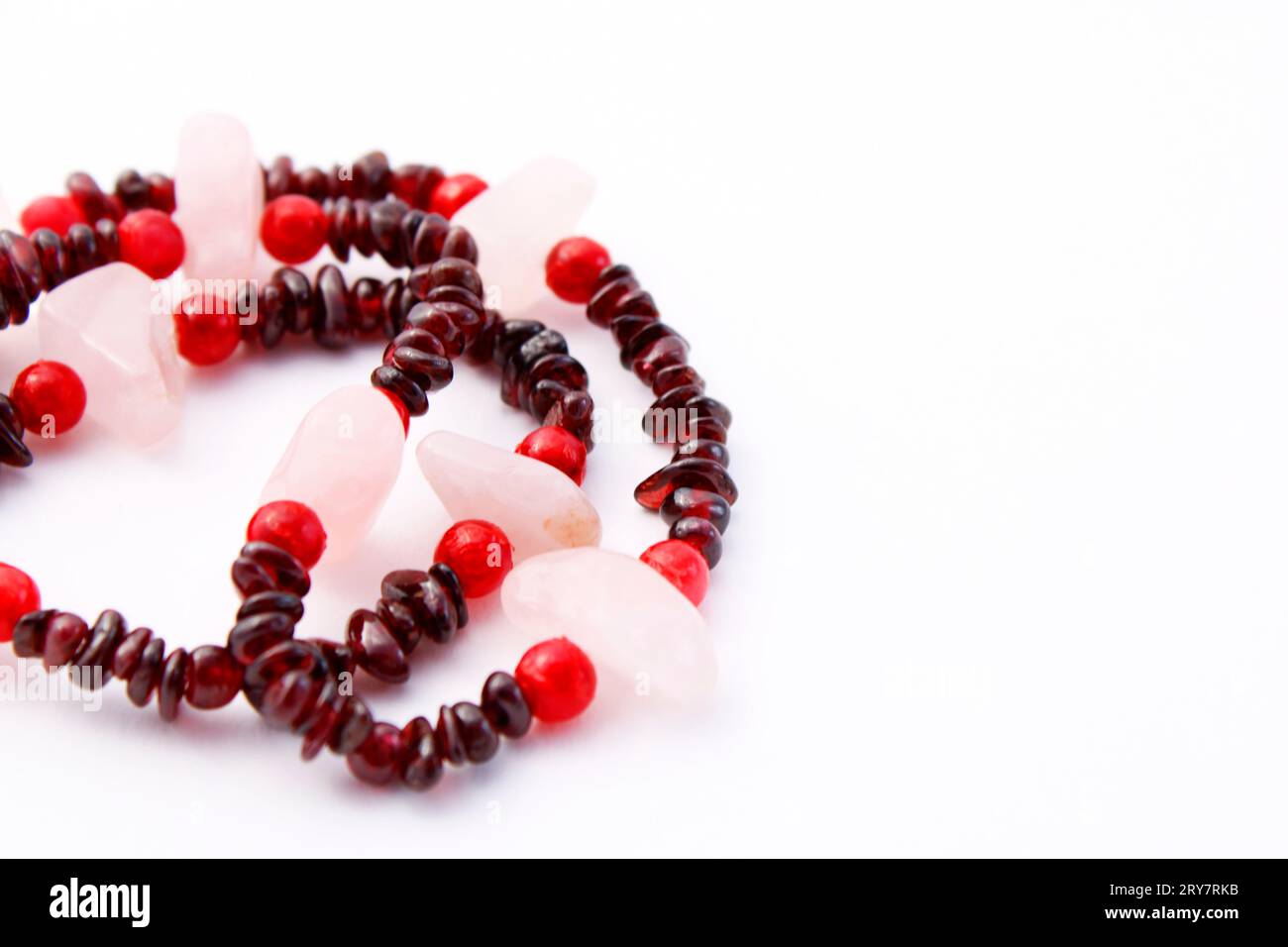 Red amber and pink quartz Stock Photo - Alamy