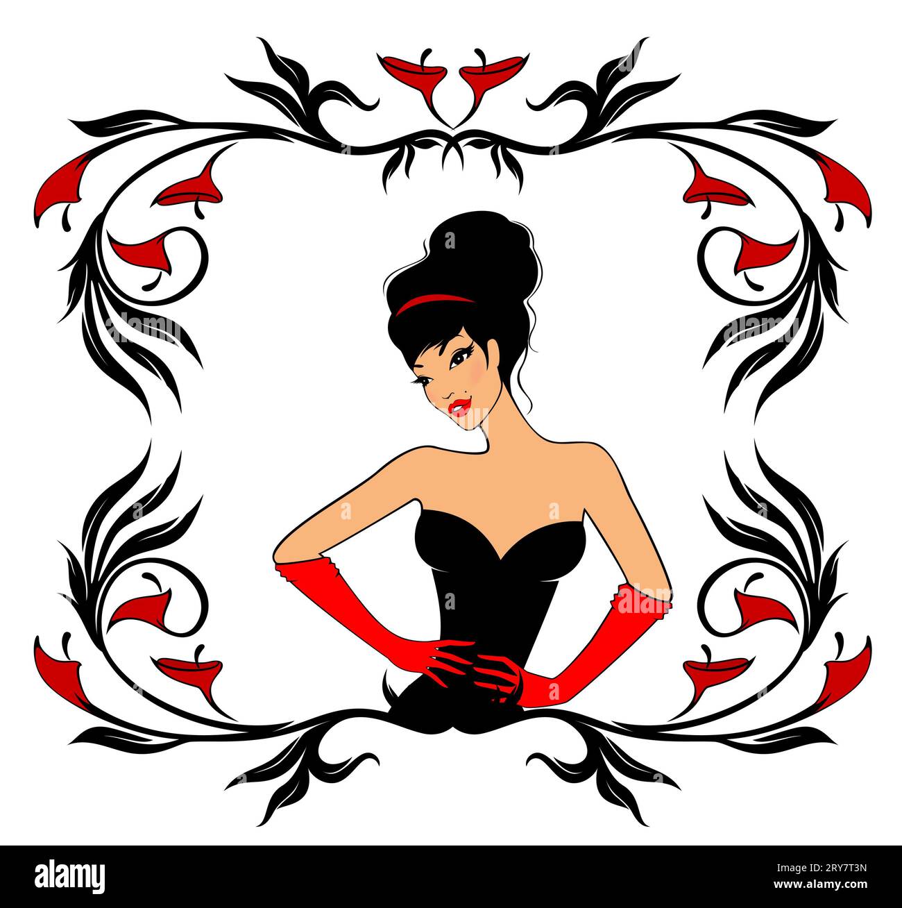 Beautiful pin-up girl in retro style Stock Photo - Alamy