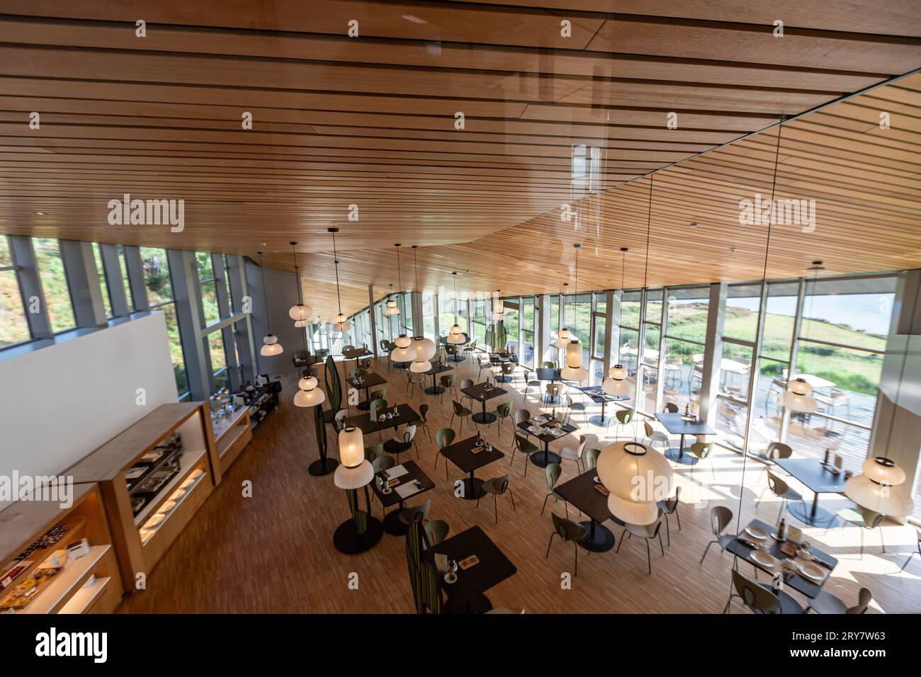 La Ola wood esculpture by Álvaro de Vega. Parador Costa da Morte, Muxia ...