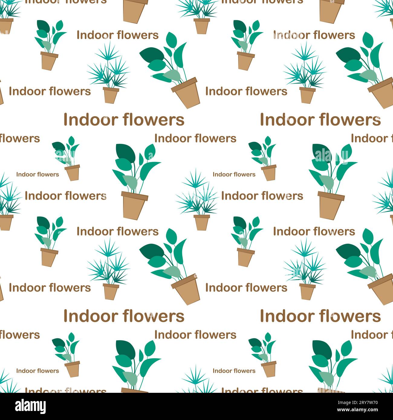 Seamless texture with indoor plants Stock Vector Image & Art - Alamy