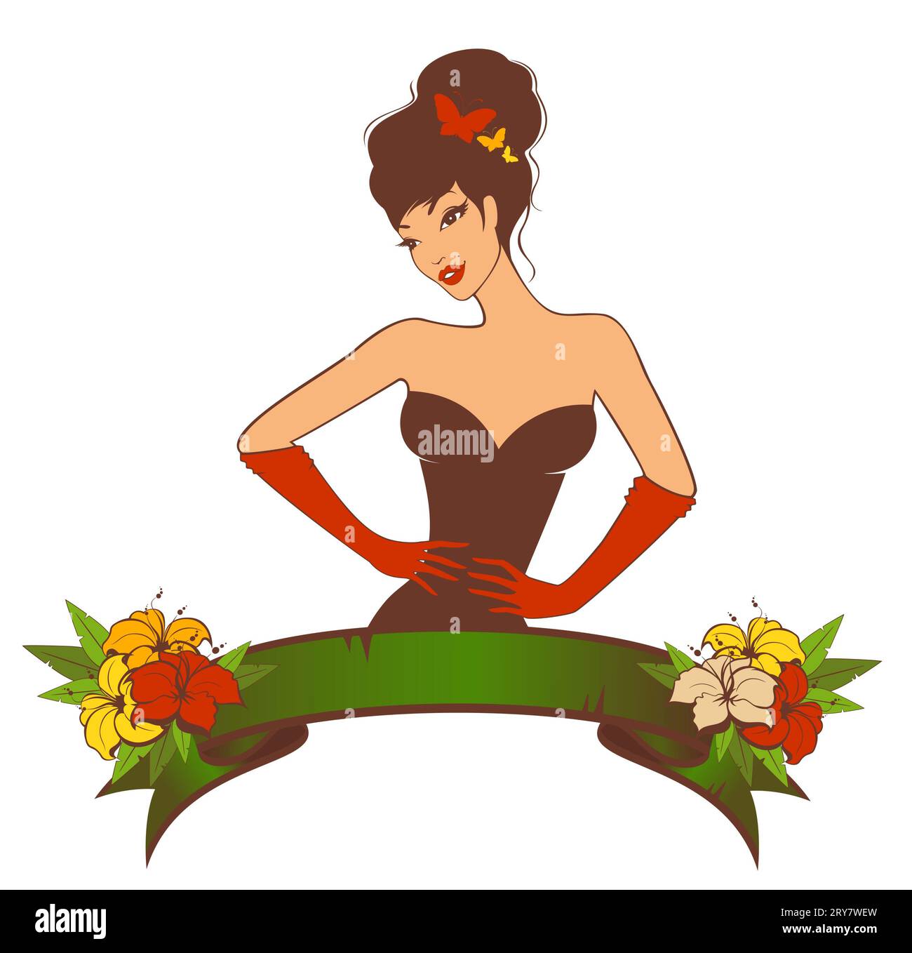 Beautiful pin-up girl in retro style Stock Photo - Alamy