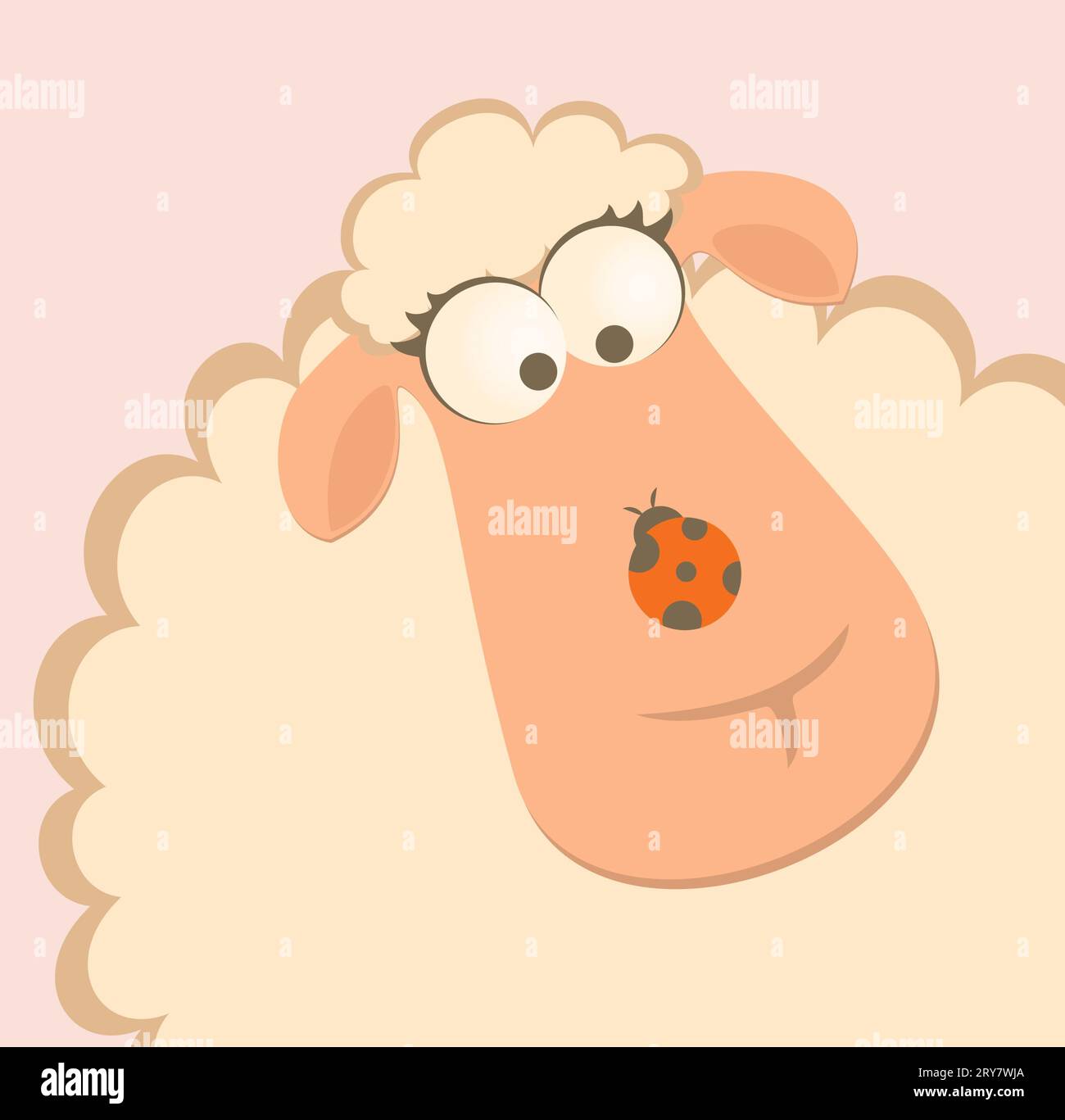 Smiling sheep cartoon hi-res stock photography and images - Alamy