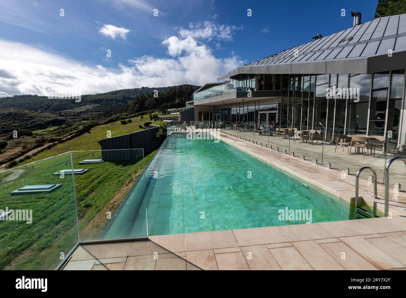 Outdoor infinity pool, Parador Costa da Morte, Muxia, A Coruna, Galicia ...