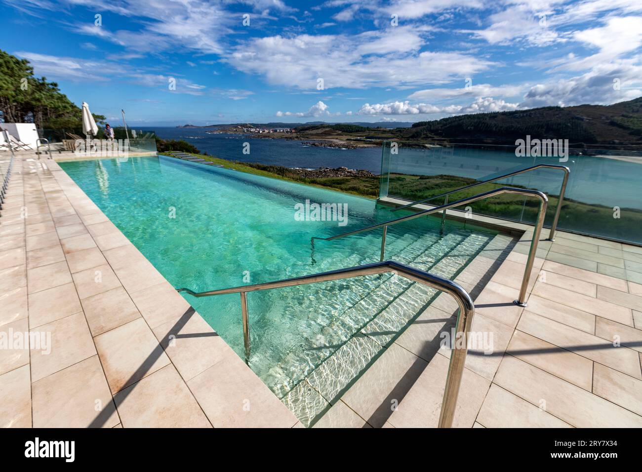Outdoor infinity pool, Parador Costa da Morte, Muxia, A Coruna, Galicia ...