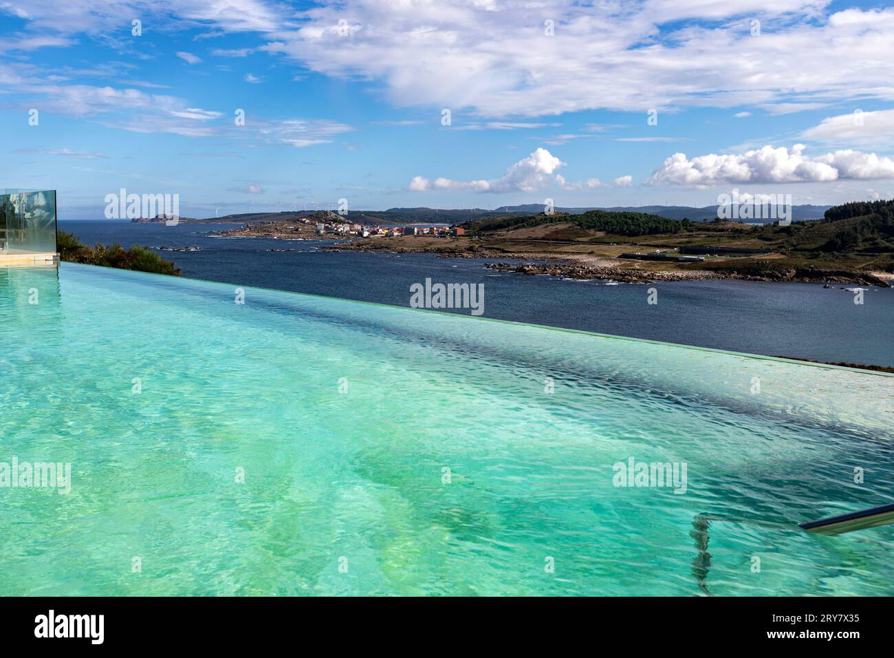 Outdoor infinity pool, Parador Costa da Morte, Muxia, A Coruna, Galicia ...