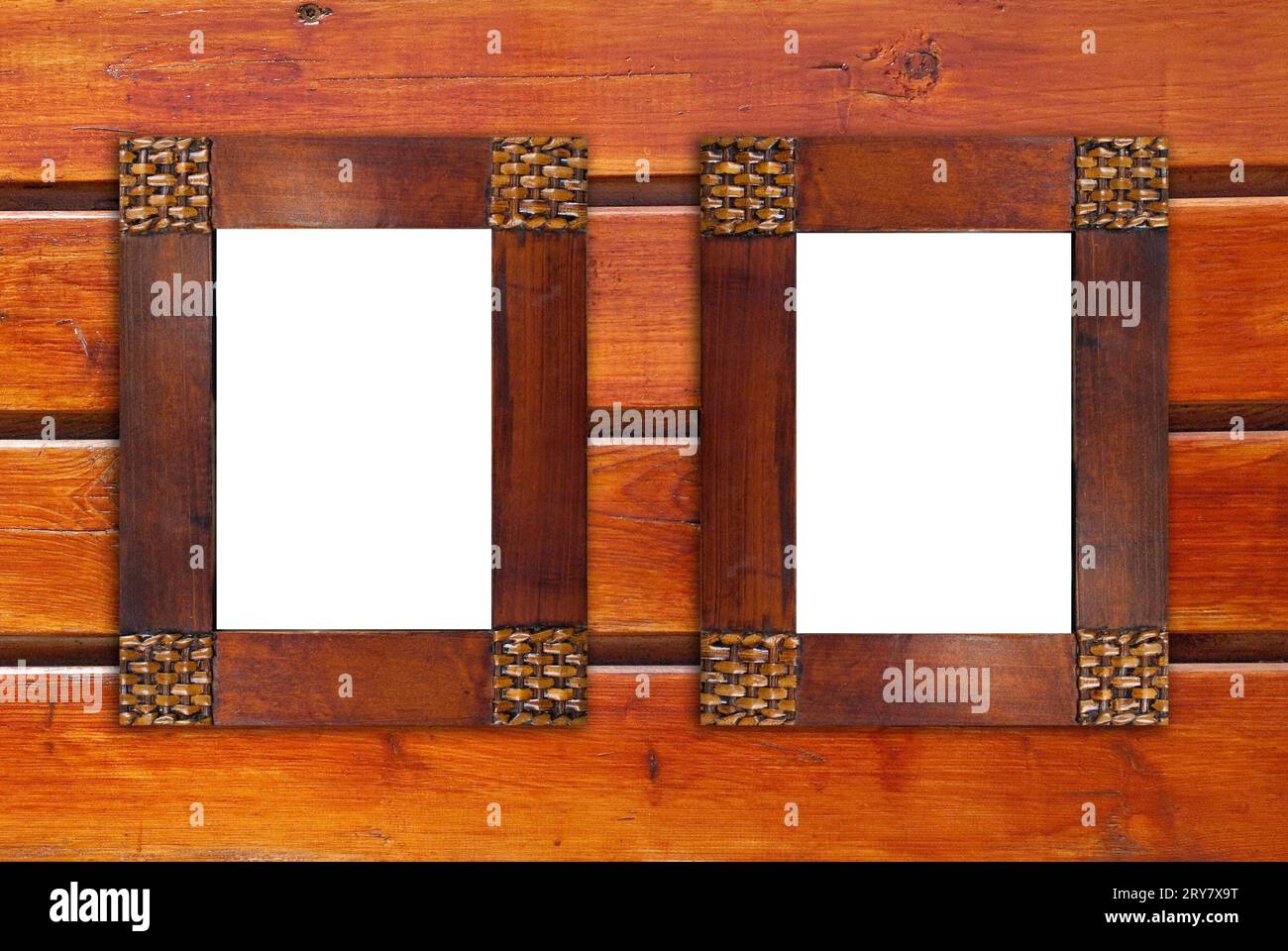 Two blank wooden frames Stock Photo - Alamy