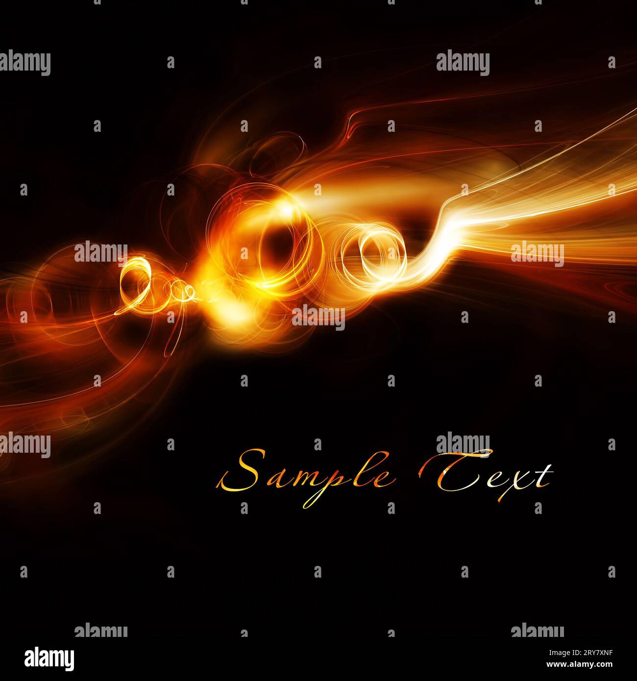 Bright fiery heated spiral on a black background Stock Photo - Alamy