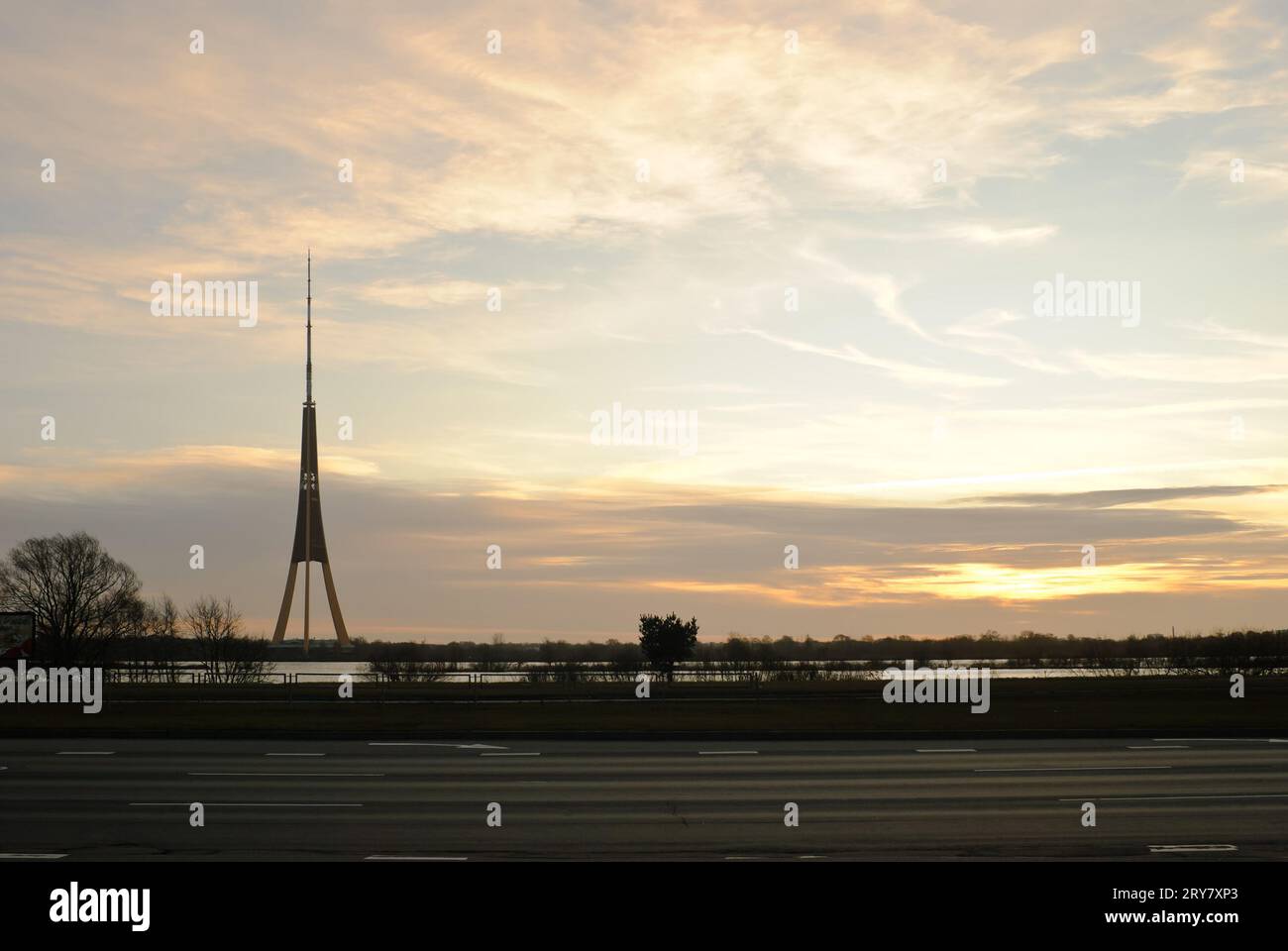 Autumn Sunset in Riga Stock Photo - Alamy