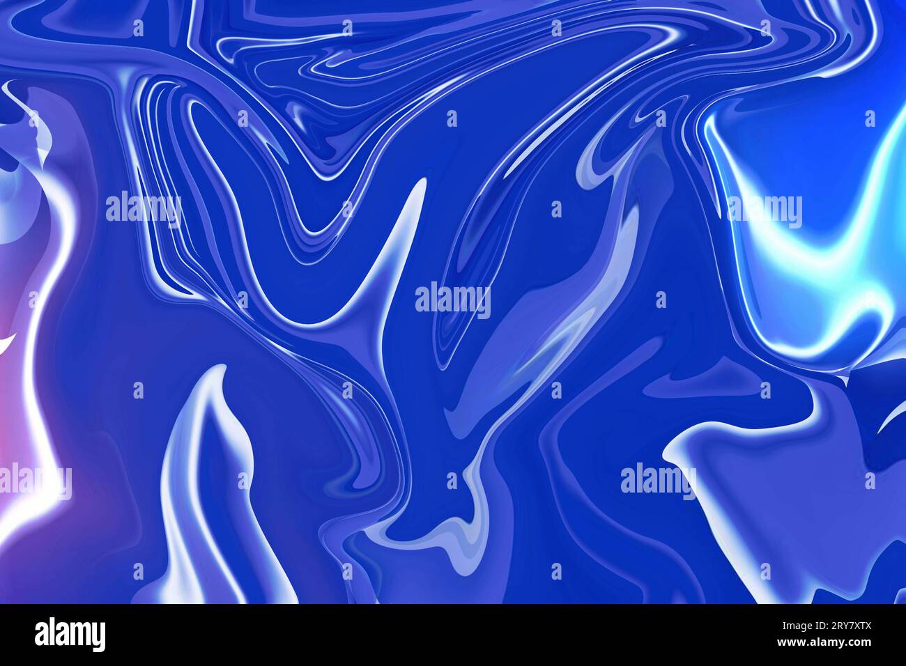 dynamic interplay of colors, liquid patterns, and artistic forms in blue and white paint swirls ...