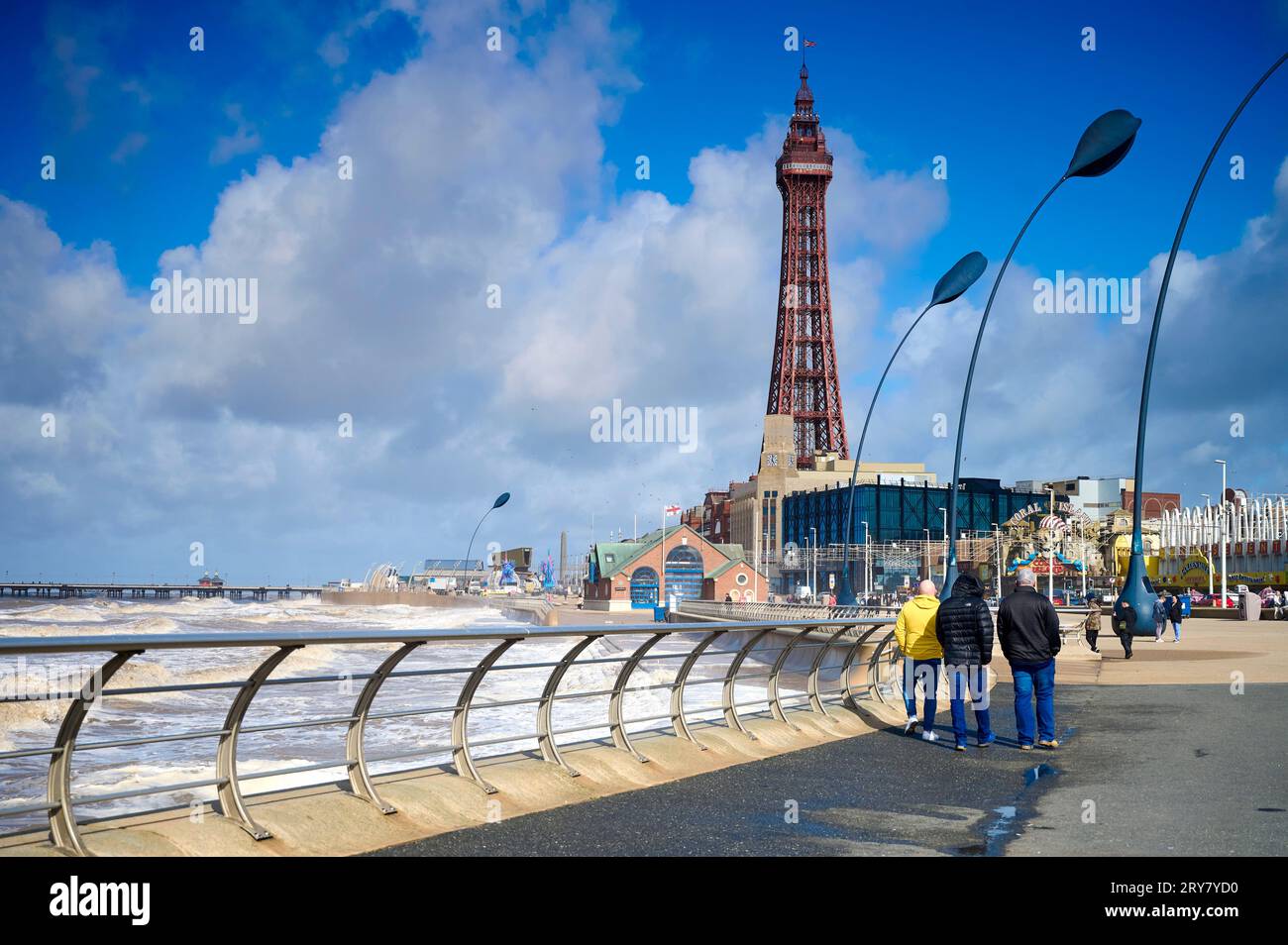 Strong winds and high tide at Blackpool,Lancashire at the end of ...