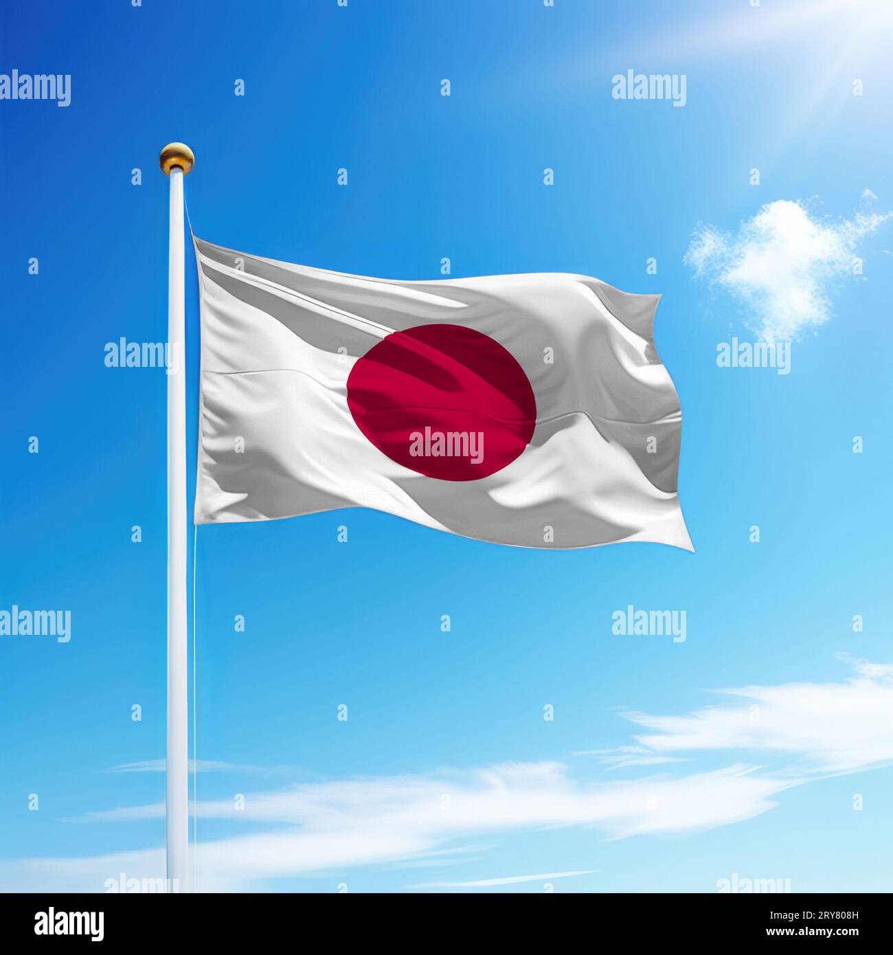 Flag japan japanese waving hi-res stock photography and images - Alamy