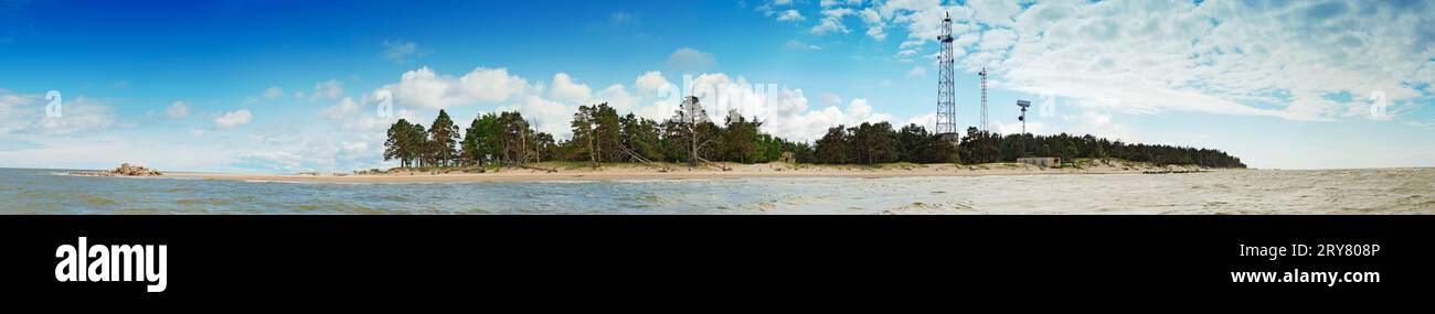 Island with radar station Stock Photo - Alamy