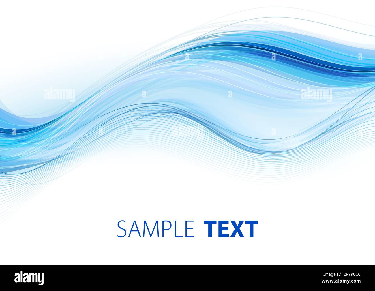Abstract card template with blue wave. Vector Stock Photo - Alamy