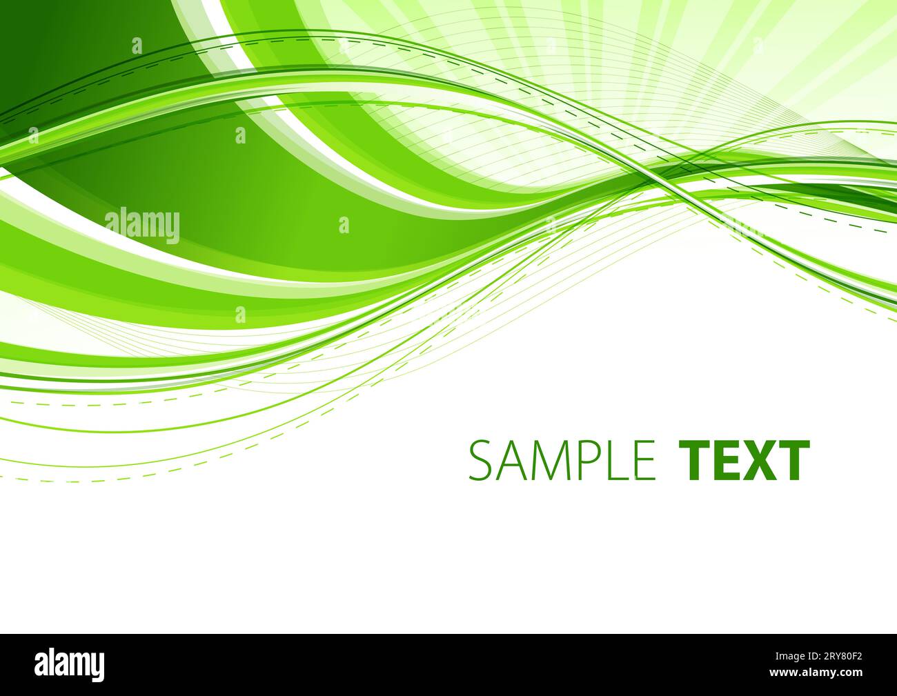 Abstract green wavy lines on white background Stock Photo - Alamy