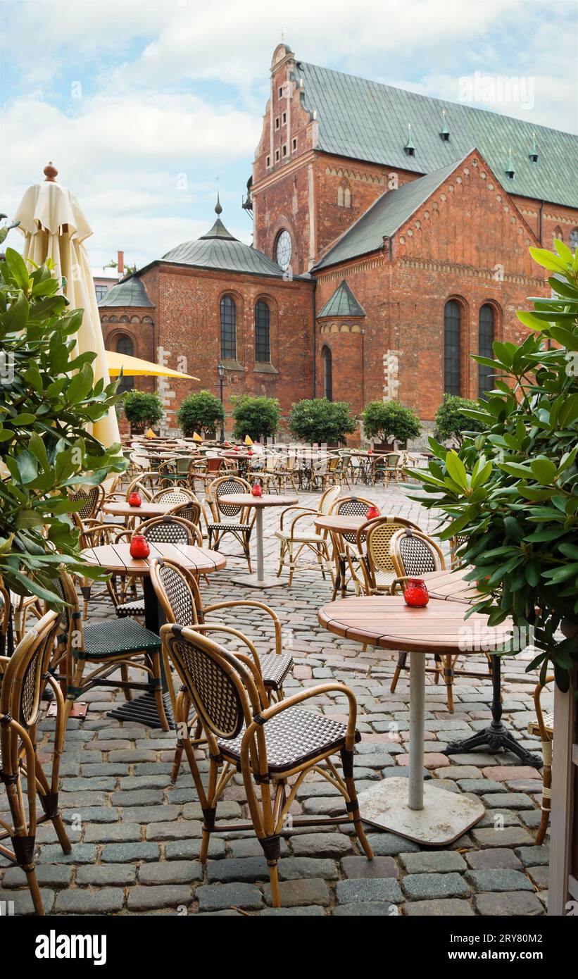 Street cafe in Riga Stock Photo - Alamy