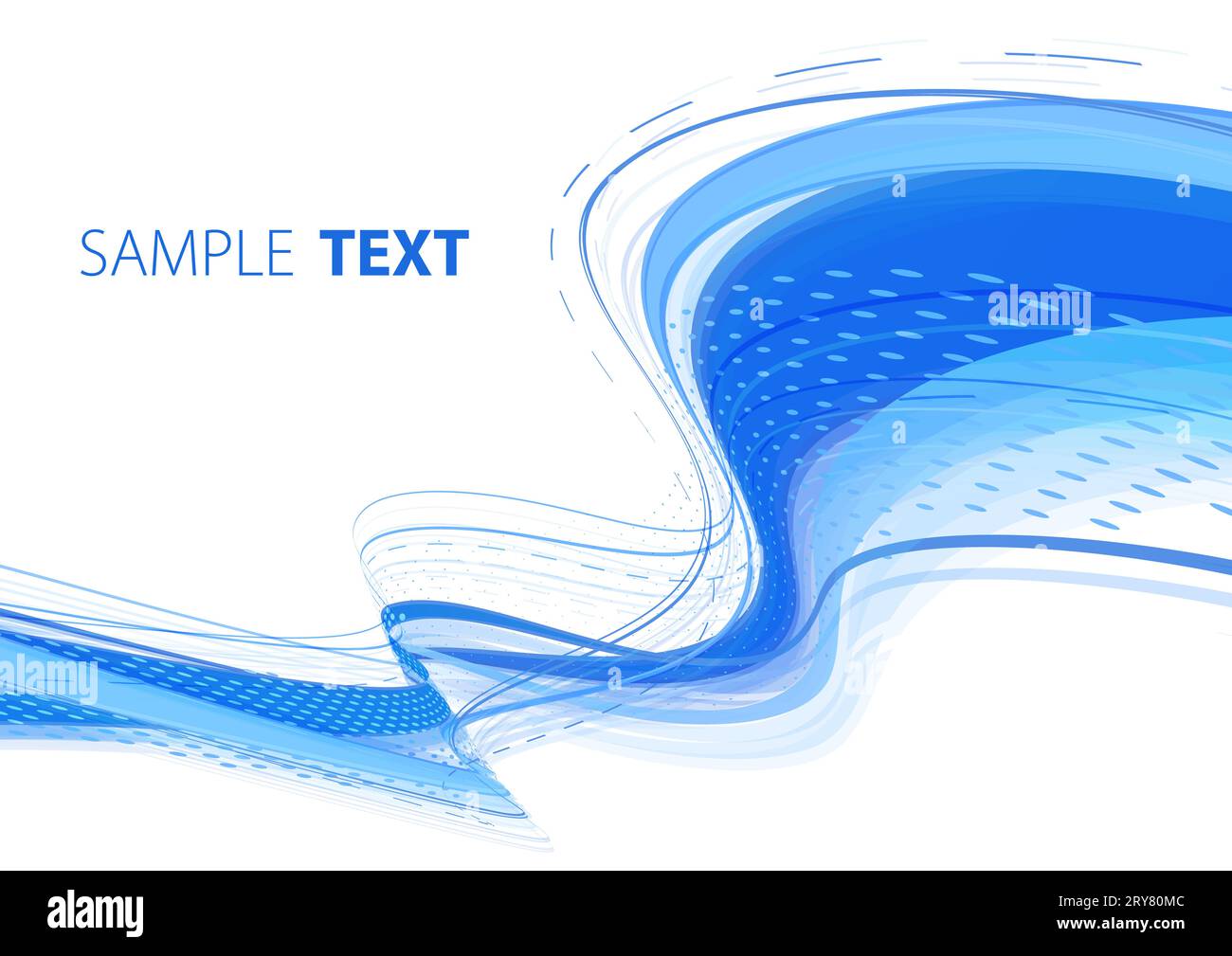 Abstract blue wavy lines with dots Stock Photo - Alamy