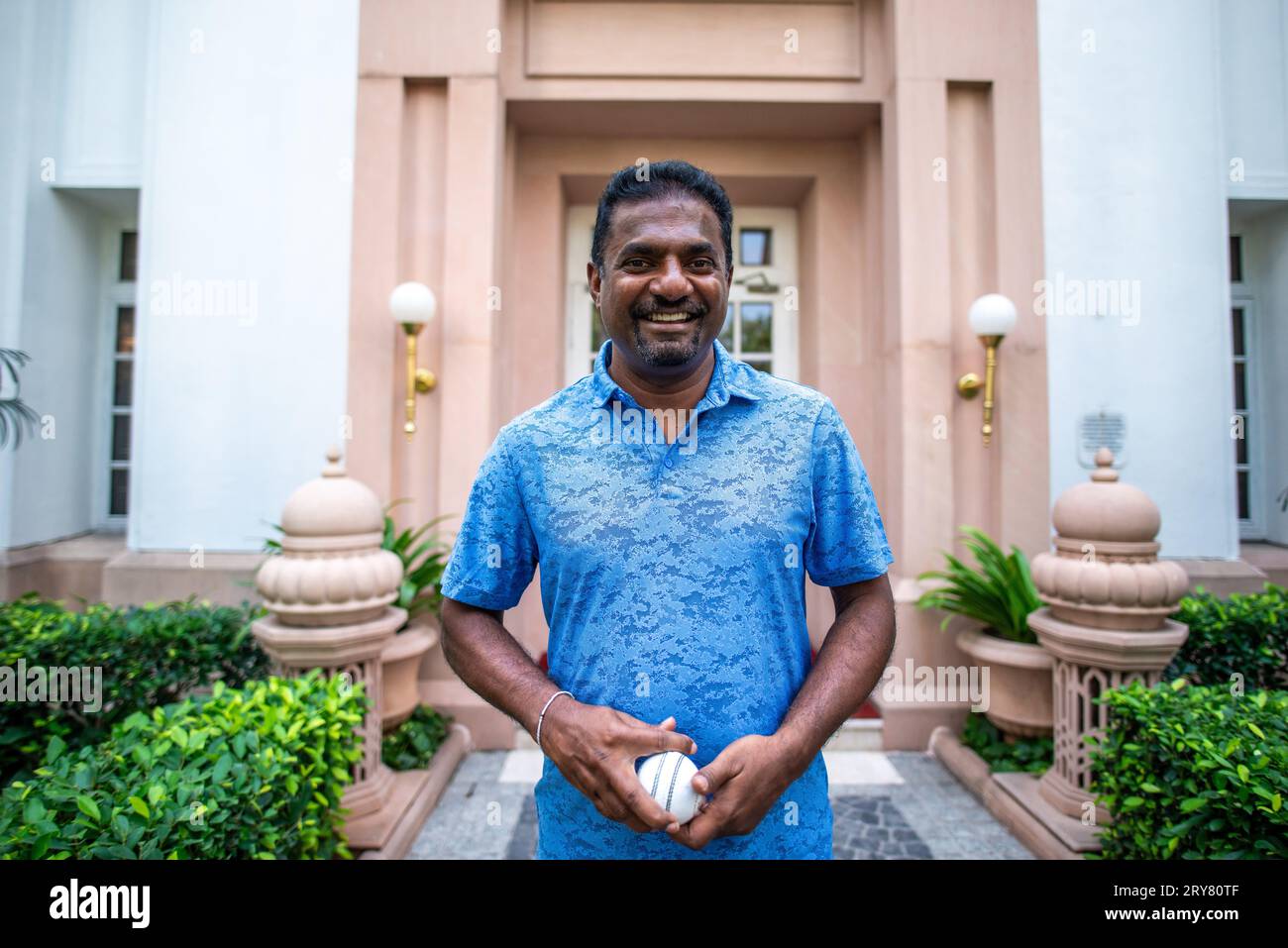 New Delhi, India. 29th Sep, 2023. Sri Lankan cricketer Muthiah ...