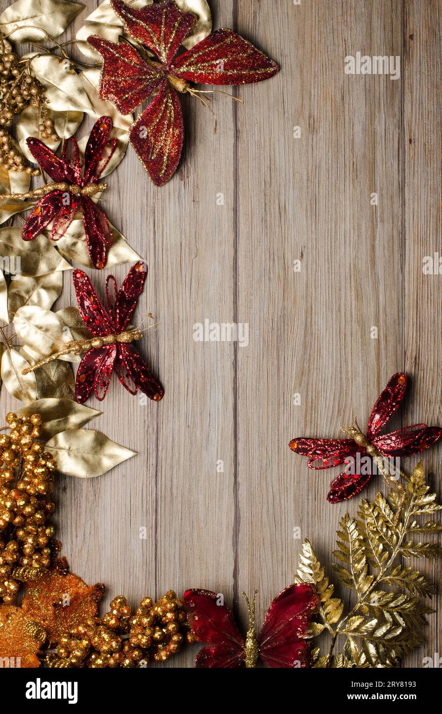 Christmas decorations frame Stock Photo - Alamy