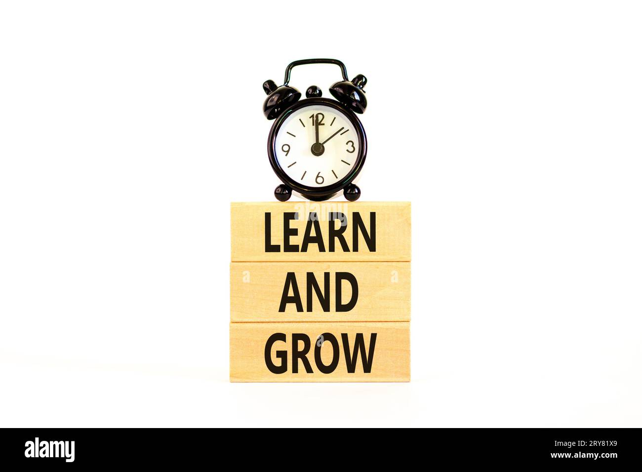 Learn and grow symbol. Concept word Learn And Grow on beautiful wooden ...
