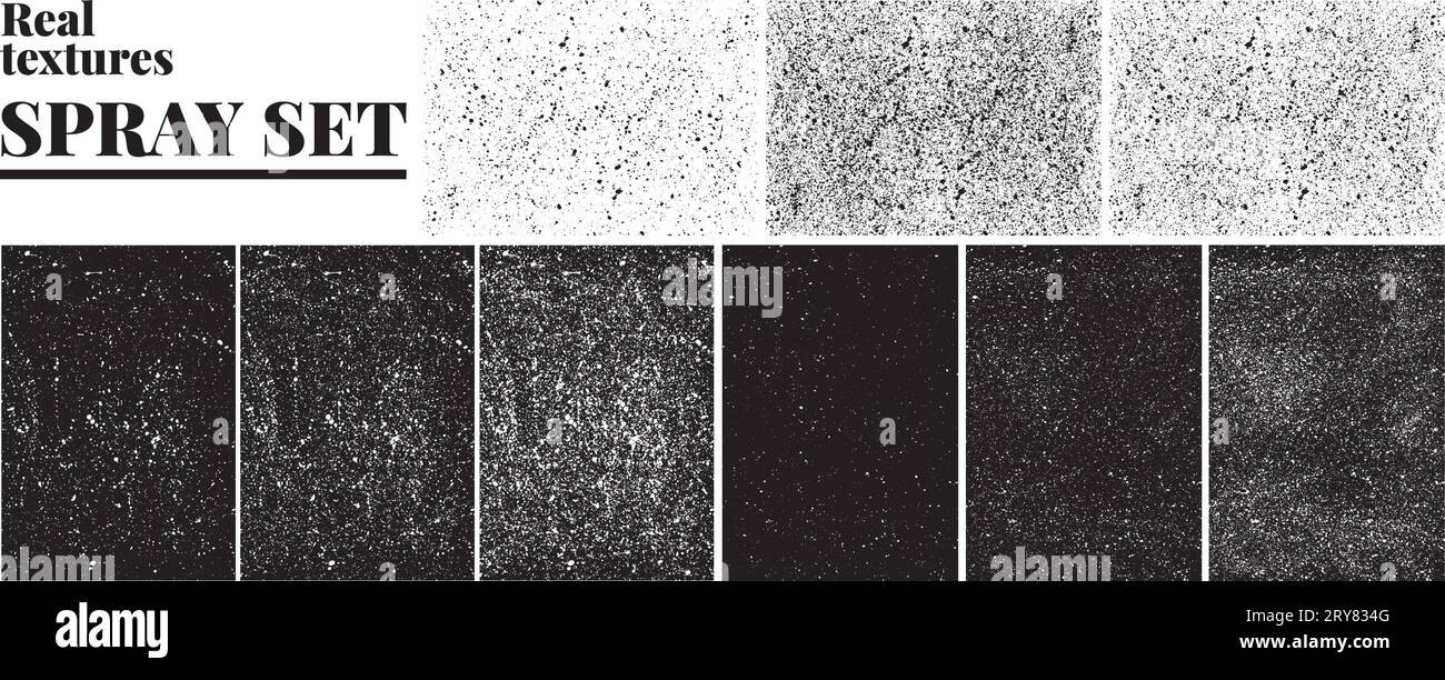 Texture pack of spray paint splashes on a white background, with ...