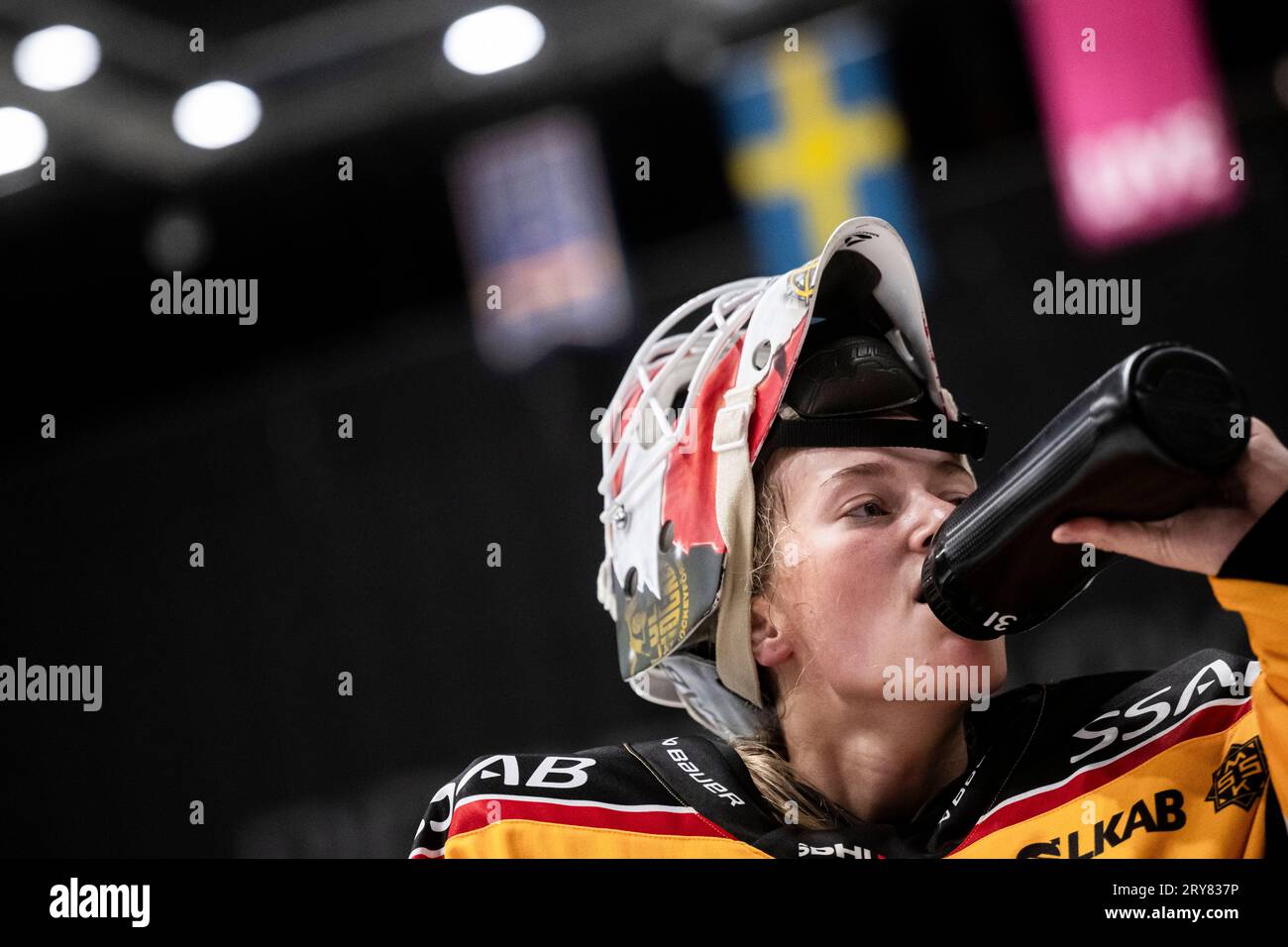 Stockholm, Sverige. 29th Sep, 2023. 230929 Luleås målvakt Frida Axell ...