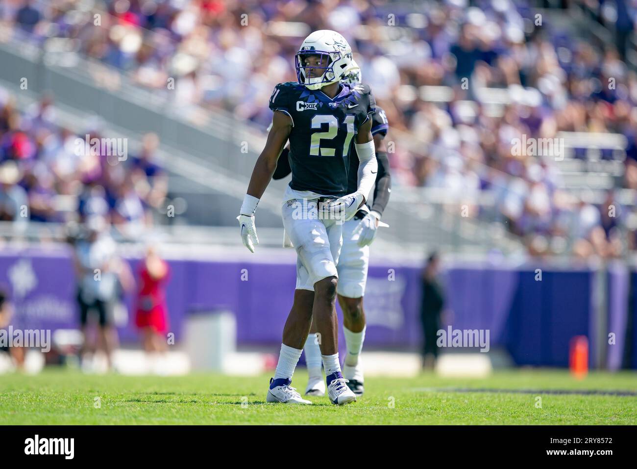 FORT WORTH, TX - SEPTEMBER 23: TCU Horned Frogs safety Bud Clark (21 ...