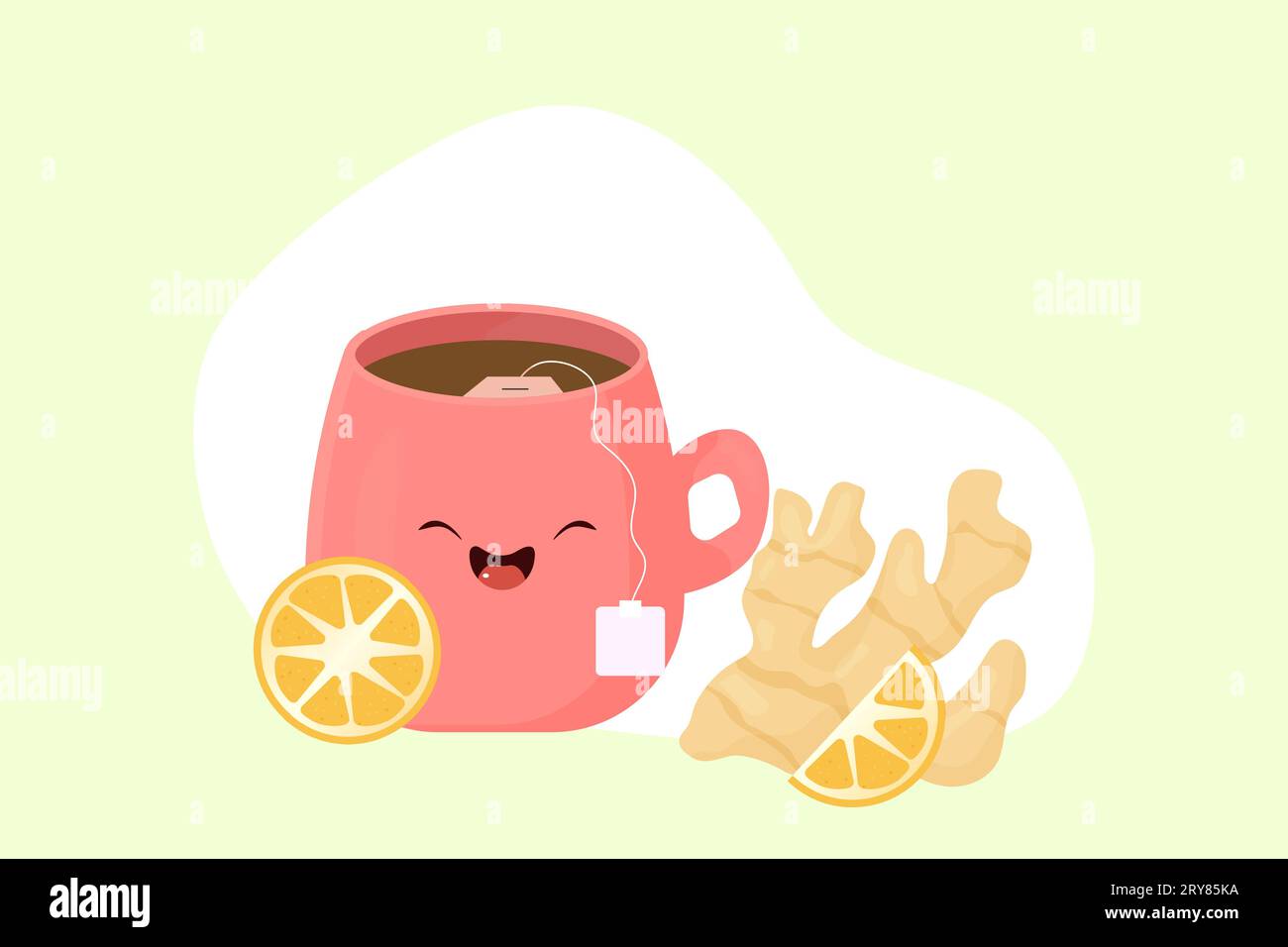 Glass tea lemon honey Stock Vector Images - Alamy