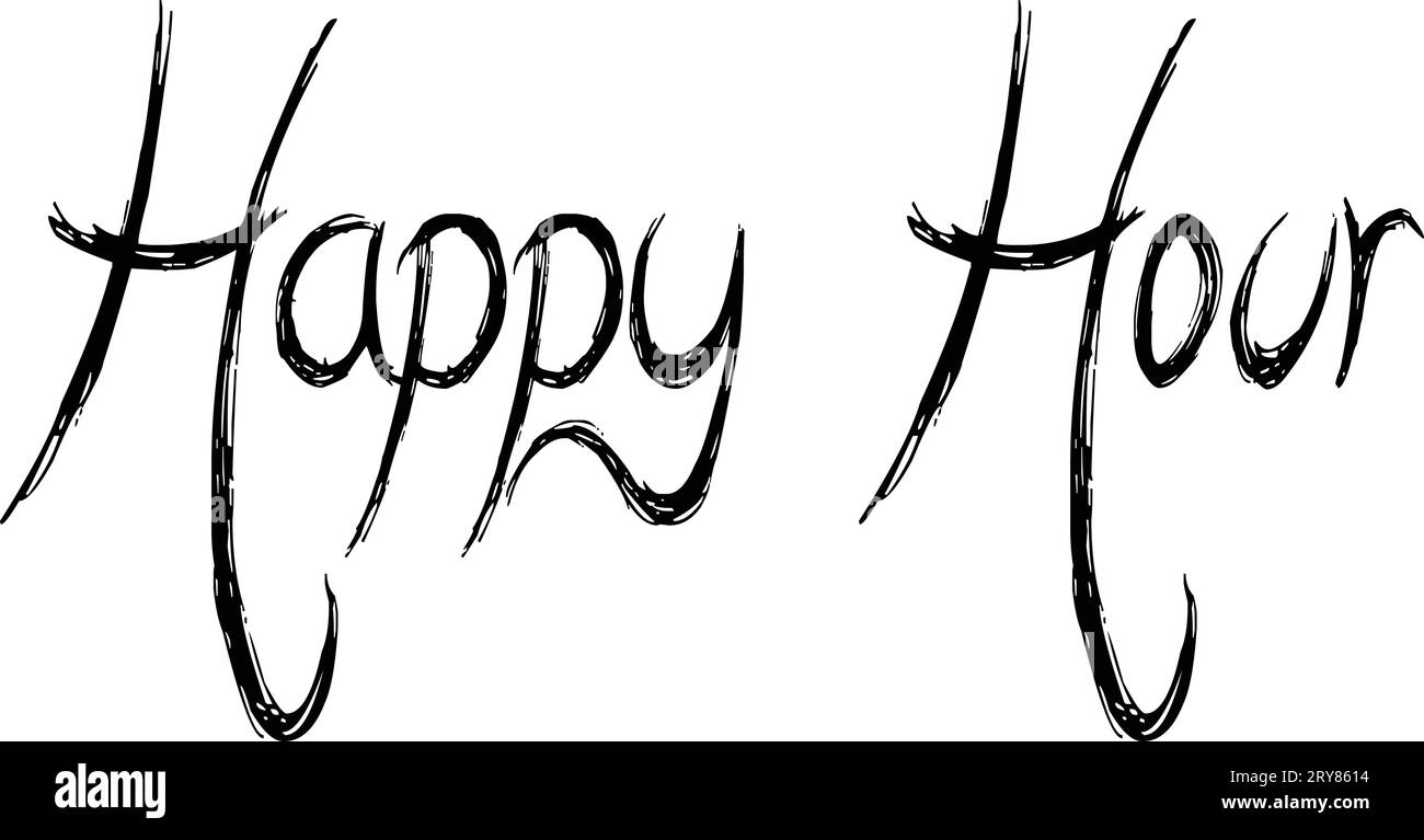 Happy Hours text sign illustration on white background Stock Vector ...