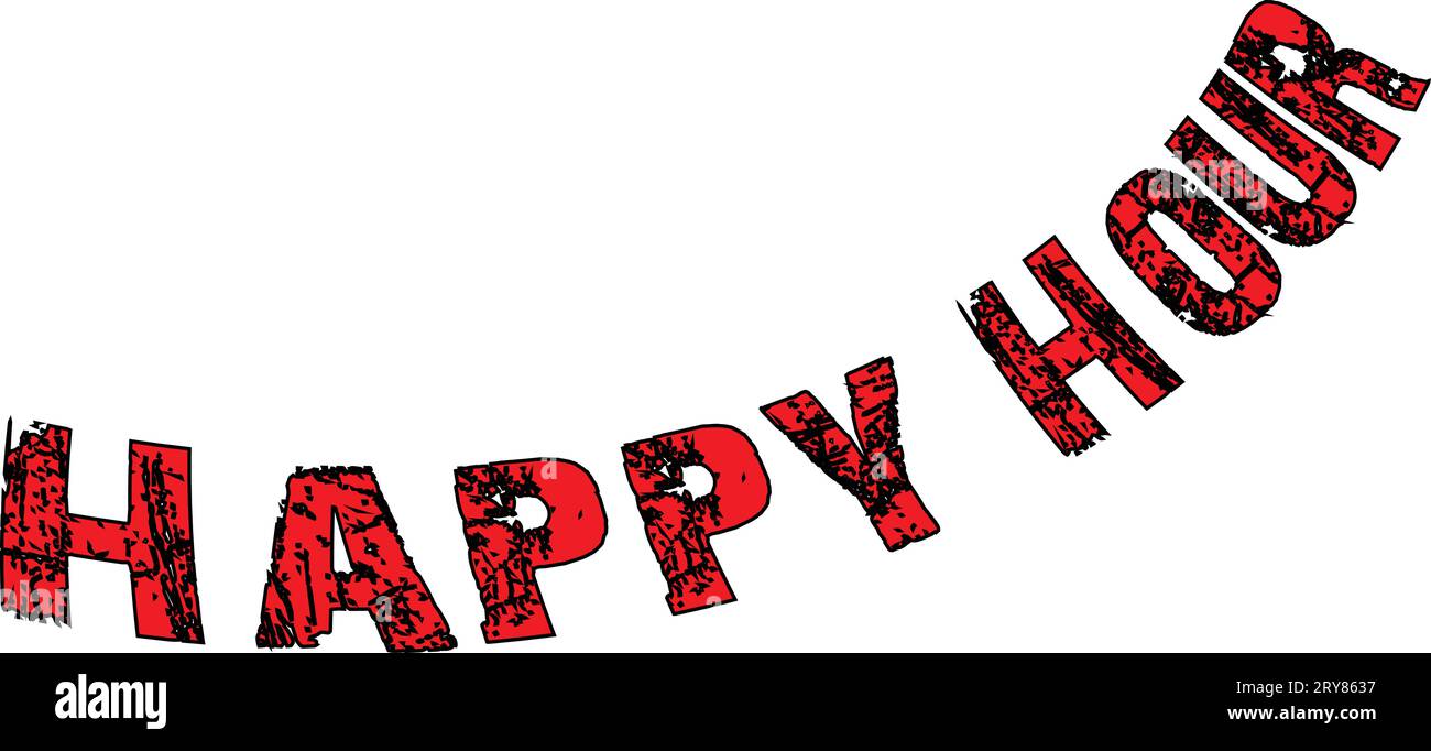 Happy Hours text sign illustration on white background Stock Vector ...