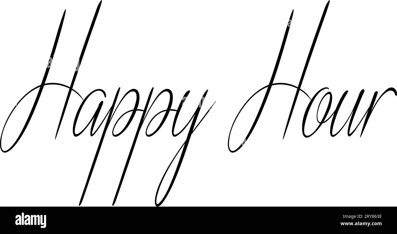 Happy Hours text sign illustration on white background Stock Vector ...
