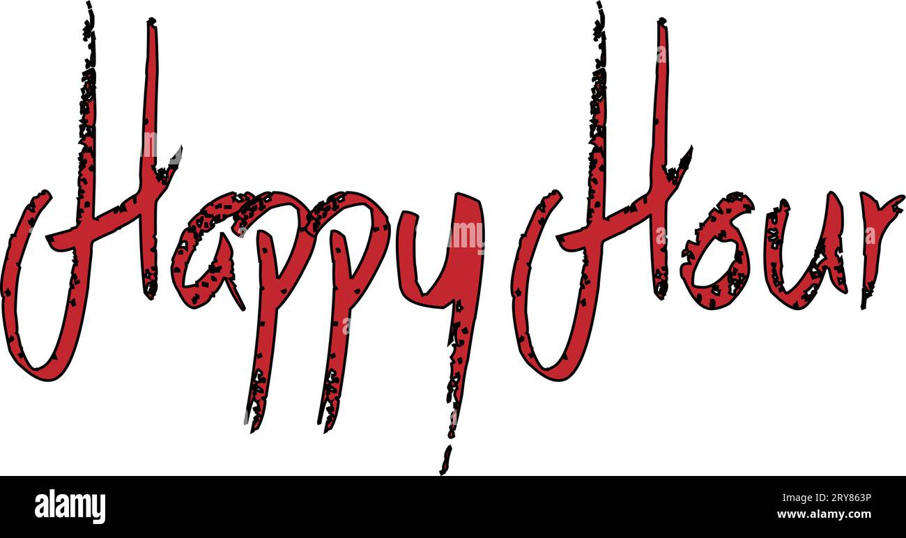 Happy Hours text sign illustration on white background Stock Vector ...