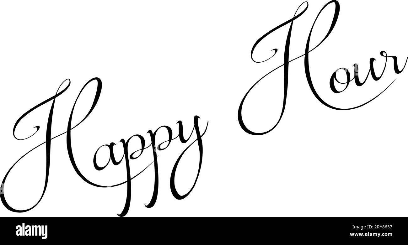 Happy Hours text sign illustration on white background Stock Vector ...