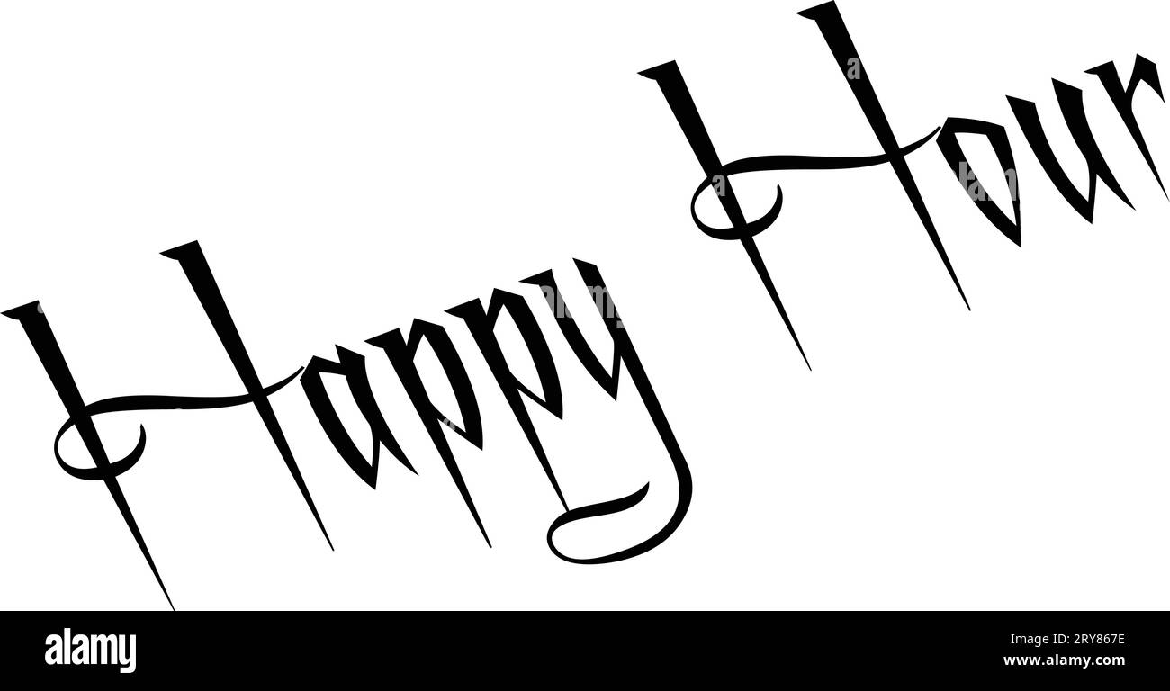 Happy Hours text sign illustration on white background Stock Vector ...