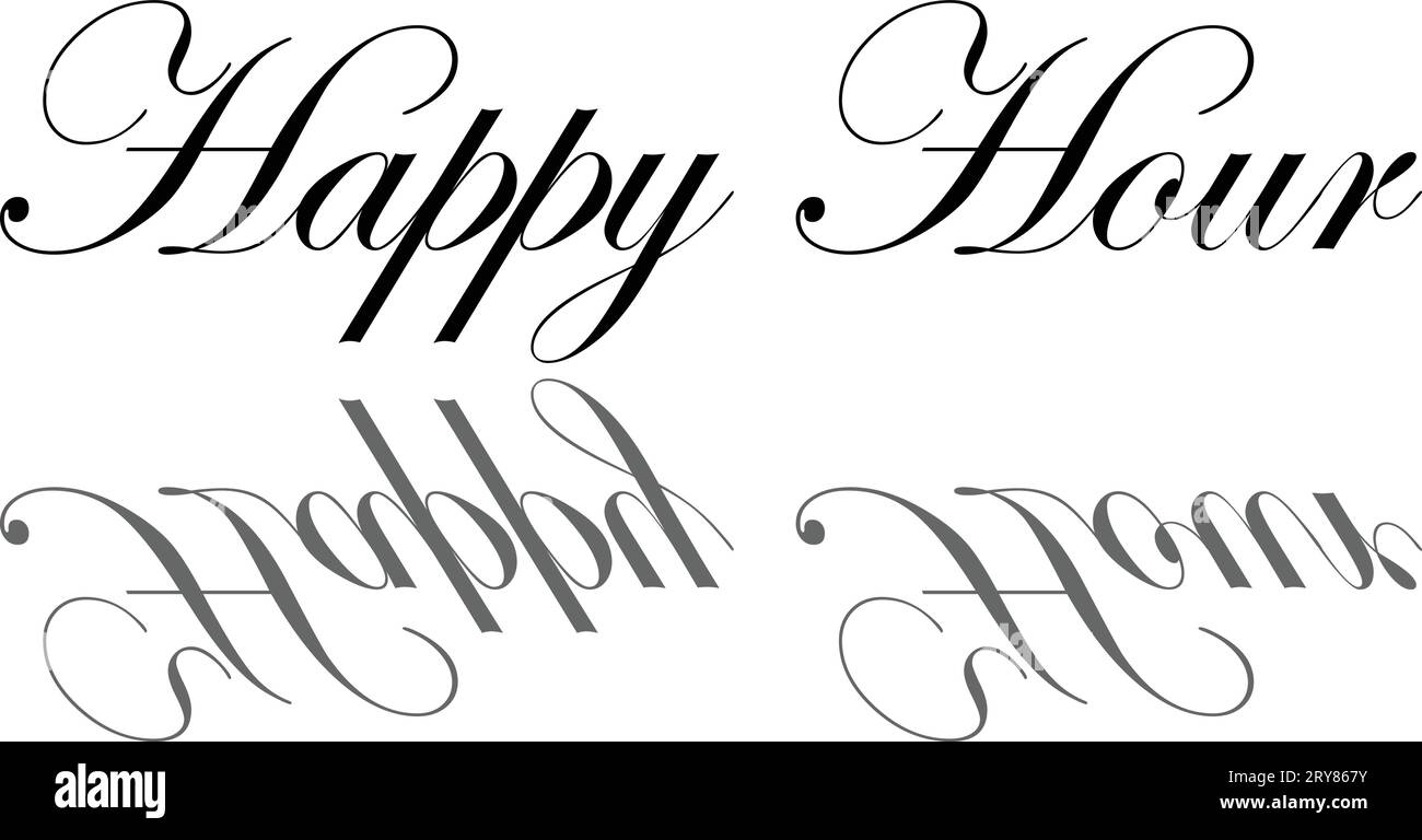 Happy Hours text sign illustration on white background Stock Vector ...