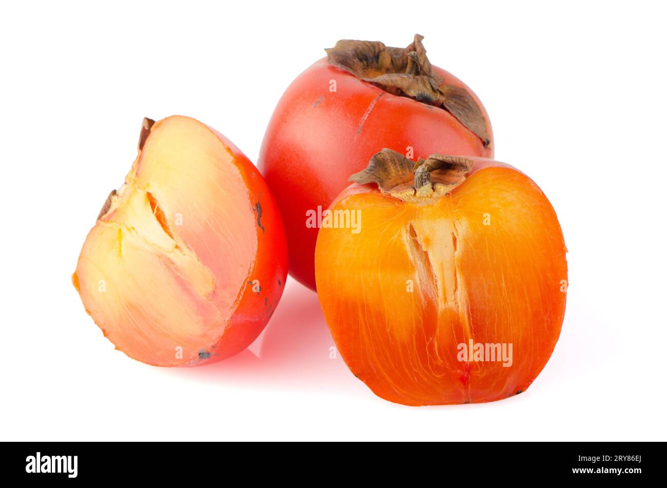 Fresh japanese persimmons Cut Out Stock Images & Pictures - Alamy