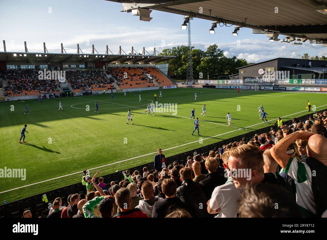 230923 Hitachi Energy Arena under fotbollsmatchen i Superettan mellan ...