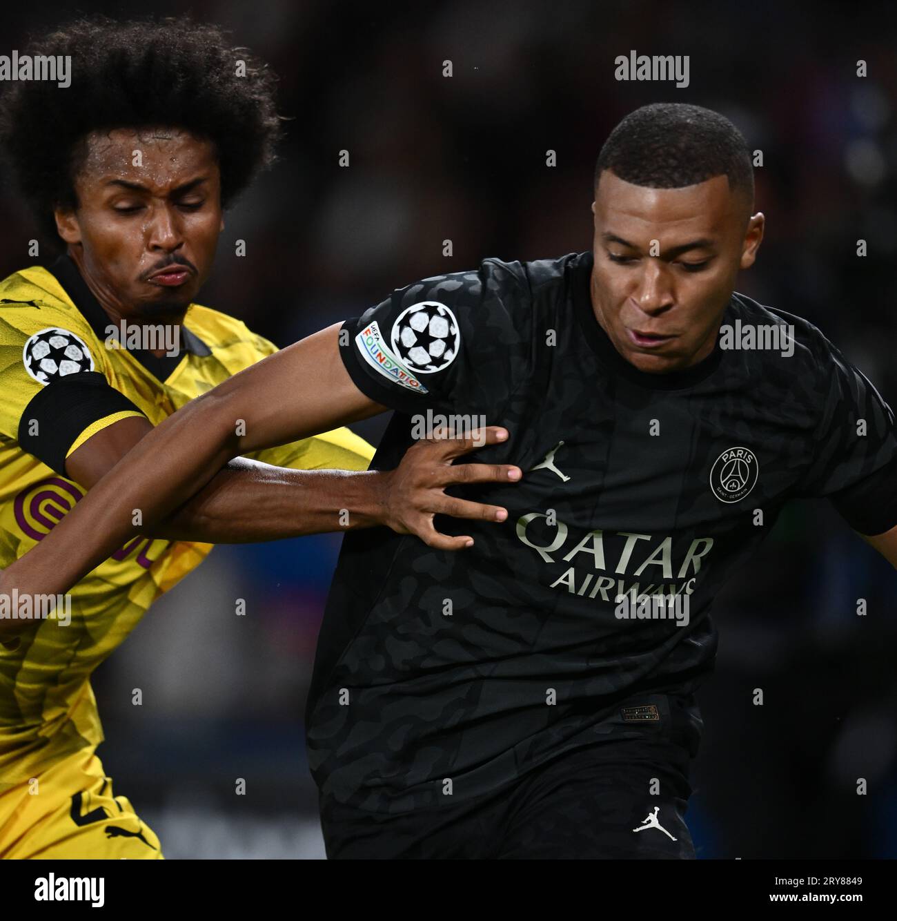 PARIS, FRANCE - SEPTEMBER 19: Karim Adeyemi of Borussia Dortmund and ...