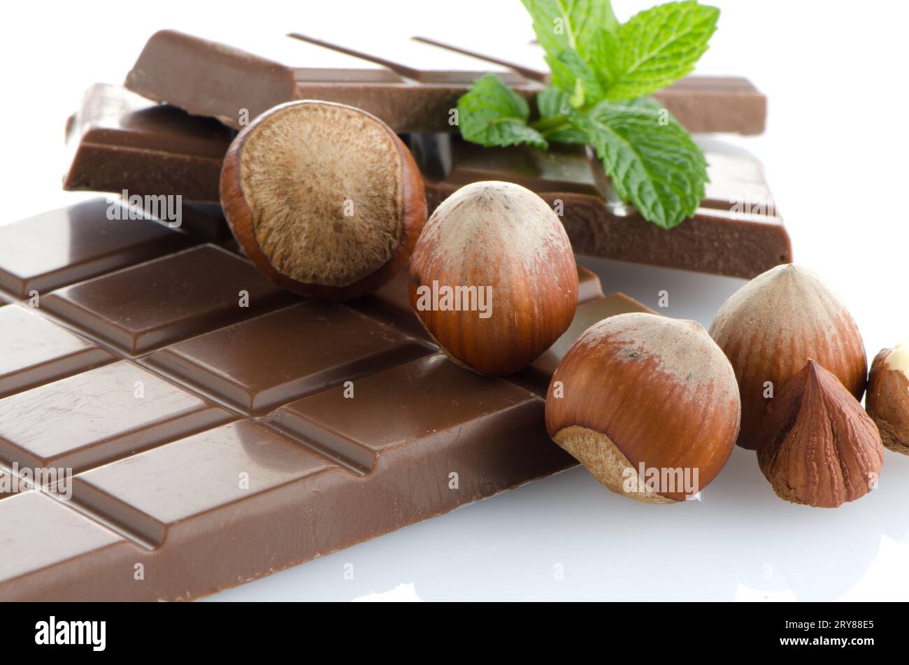 Chocolate Bar with hazelnuts Stock Photo - Alamy
