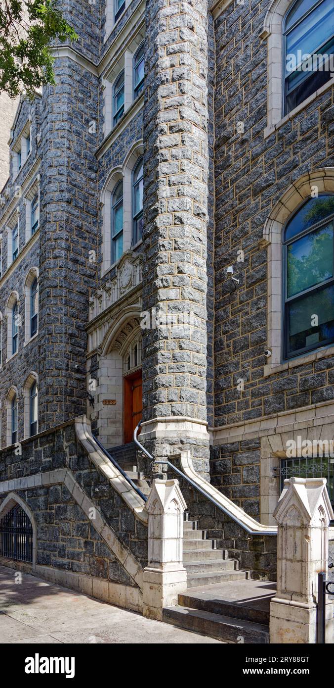 Fortune Academy, at 630 Riverside Drive, is a Gothic castle-like ...