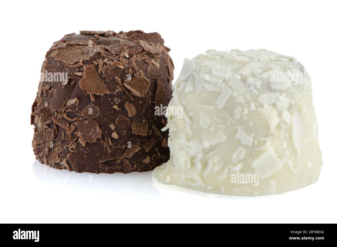 White and brown chocolate candies Stock Photo - Alamy
