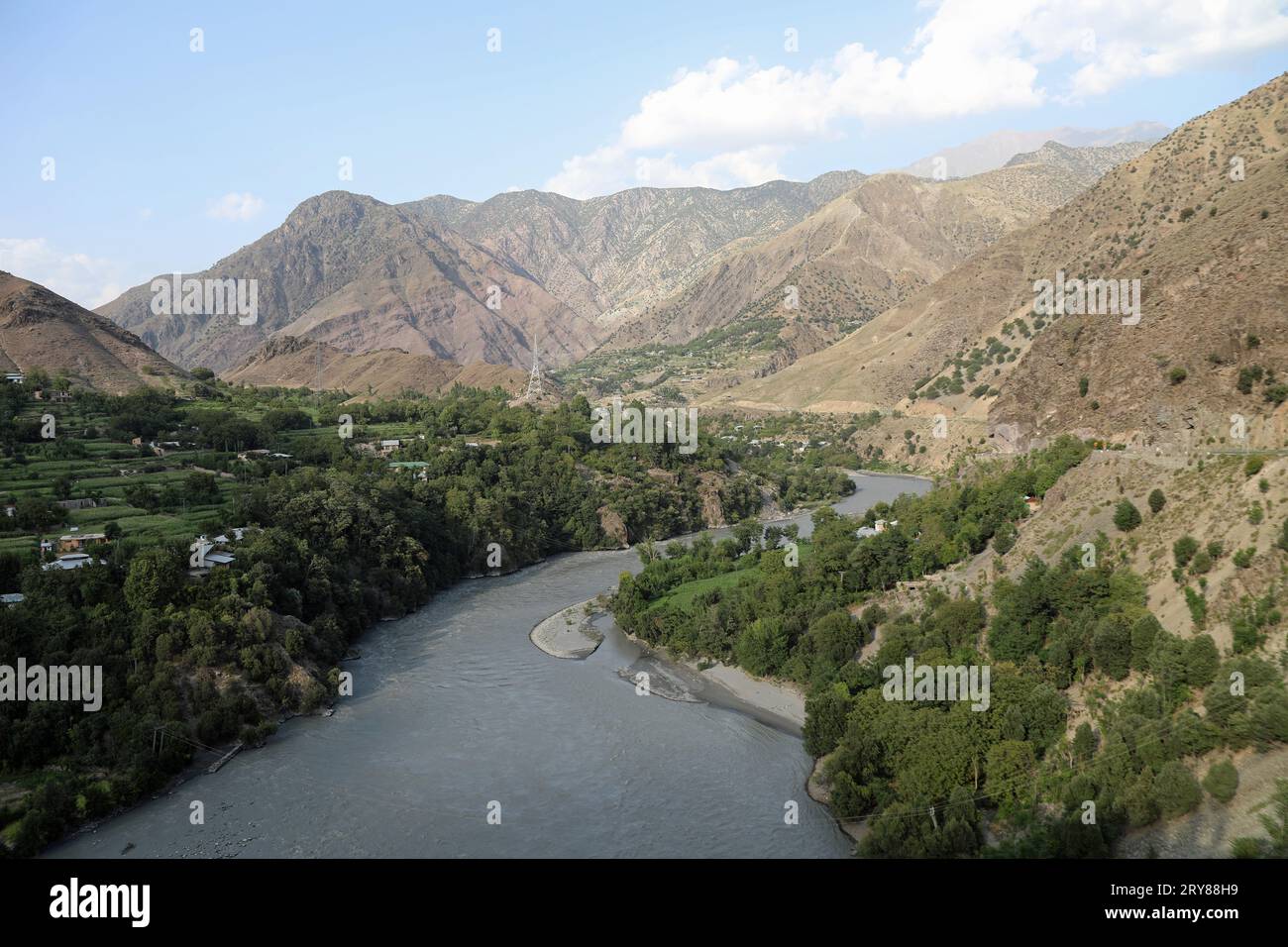 Swat River in the Khyber Pakhtunkhwa district of Pakistan Stock Photo ...