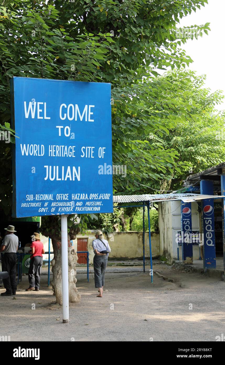 Tourists at the world heritage site of Jaulian in Pakistan Stock Photo ...