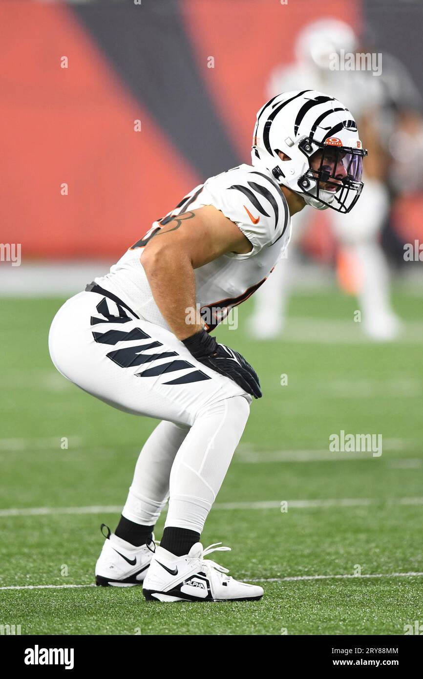 Cincinnati Bengals linebacker Joe Bachie (49) lines up for the play ...