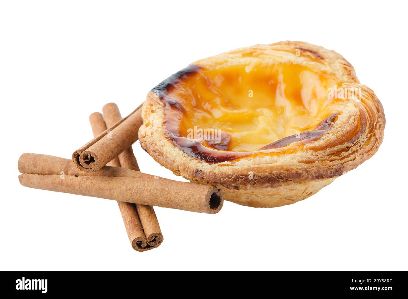 Typical portuguese egg tart pastel Cut Out Stock Images & Pictures - Alamy
