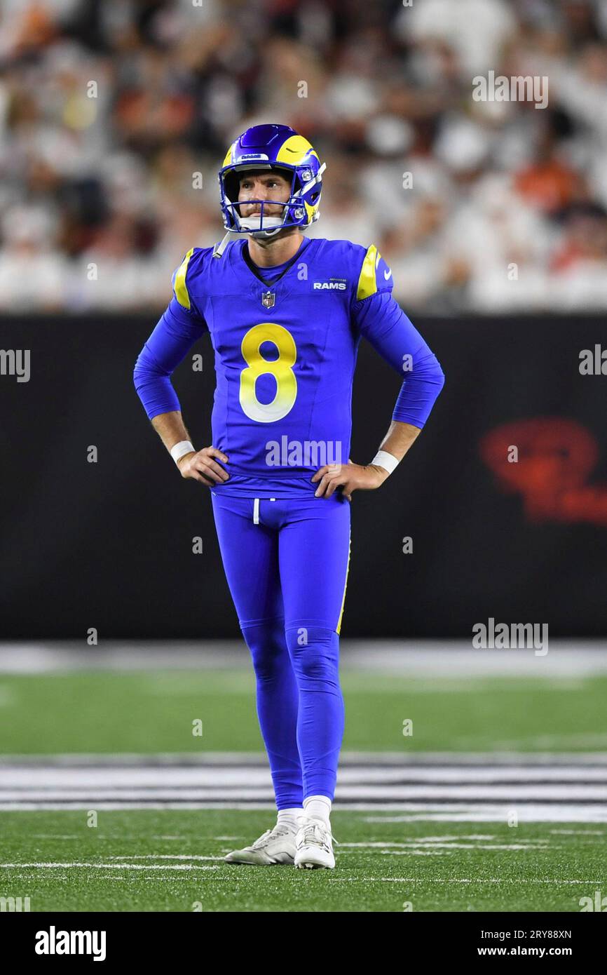 Los Angeles Rams place kicker Brett Maher (8) during an NFL football ...