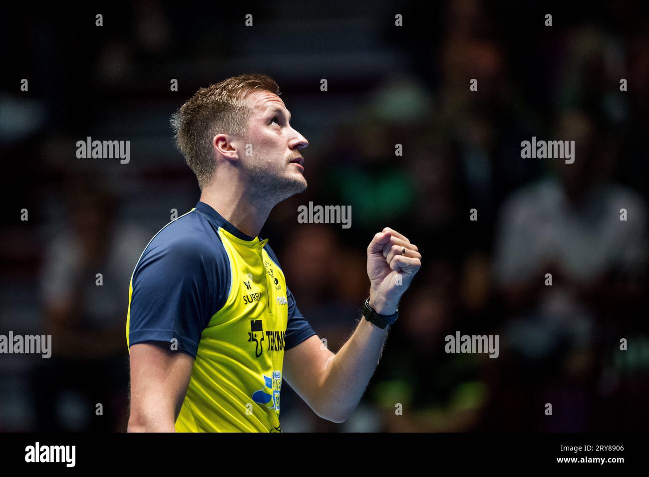 Mattias Falck of, Sweden. , . celebrates when competing in the men's ...